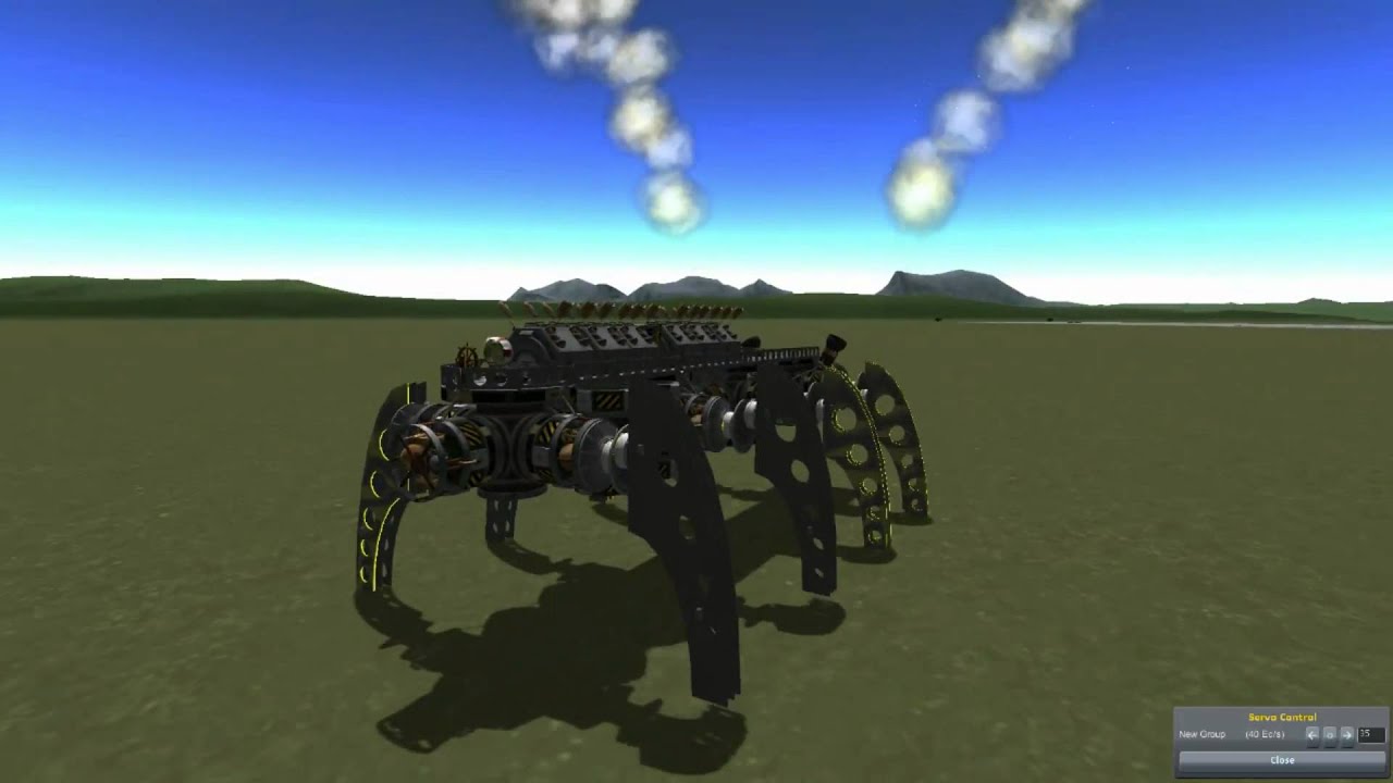 KSP - Mechwarrior walker 8 - SteamPunk Colossal Spider Transport - YouTube