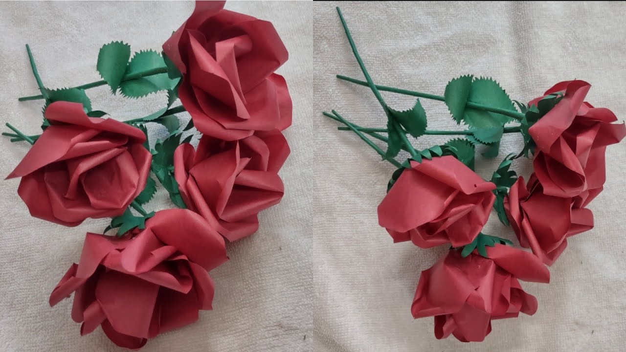 How to make paper rose || paper craft || 🌹 - YouTube