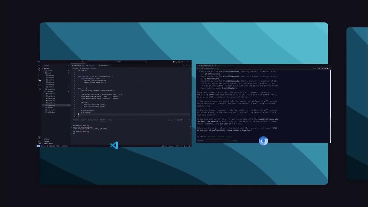 Advent of Code 2023 in Onyx - Day 06 - YouTube