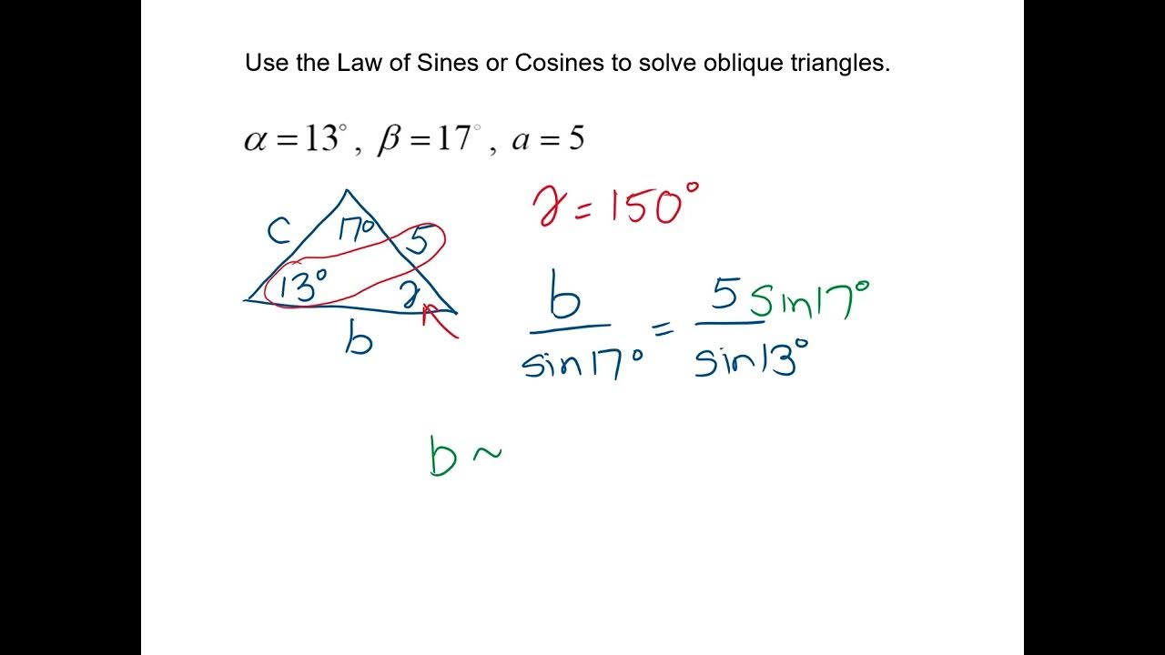 Trig Solve AAS Oblique Triangle - YouTube