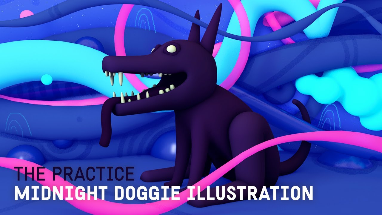 Midnight Doggie Illustration in Cinema 4d // The Practice 176 - YouTube