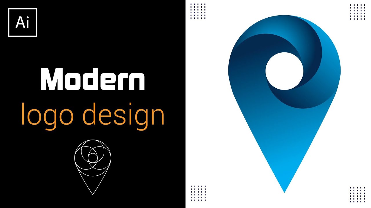 how to make modern logo design in illustrator tutorial cc - YouTube