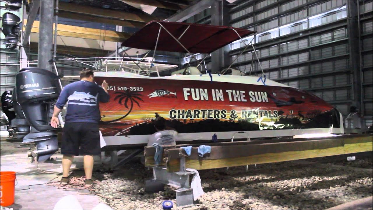 Key West Boat Wraps - Fun In The Sun Charters Wrap Video - YouTube