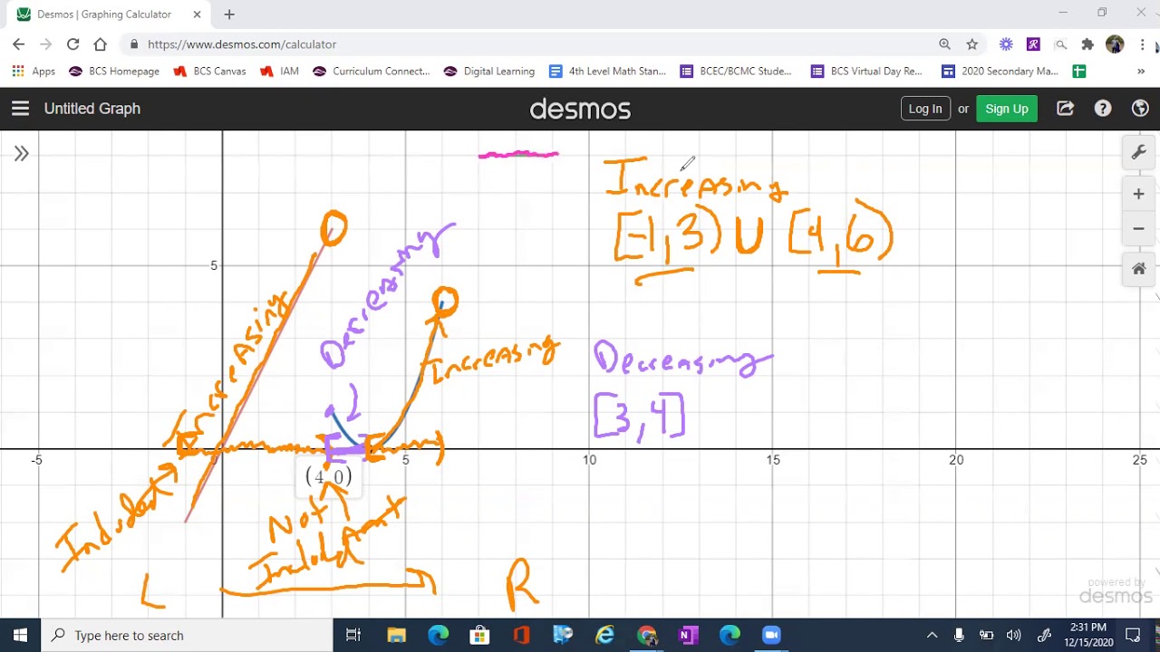 Increasing, Decreasing, and Constant Sections on Desmos - YouTube