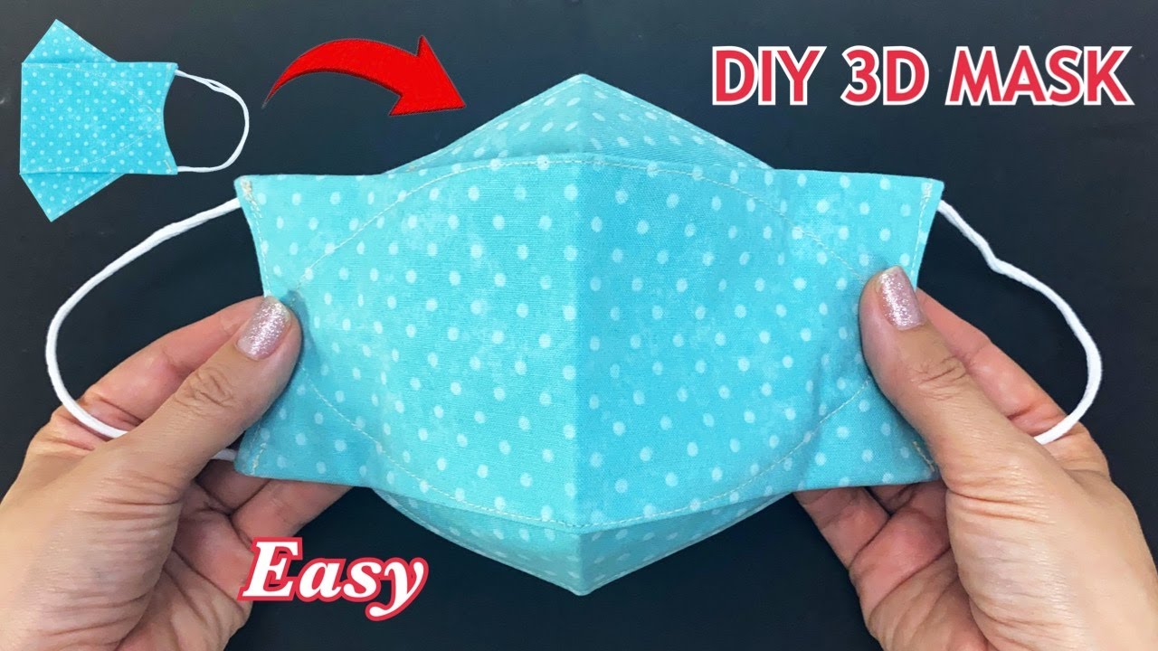 New Style Very Easy 3D Mask! Diy Breathable Face Mask Easy Pattern ...