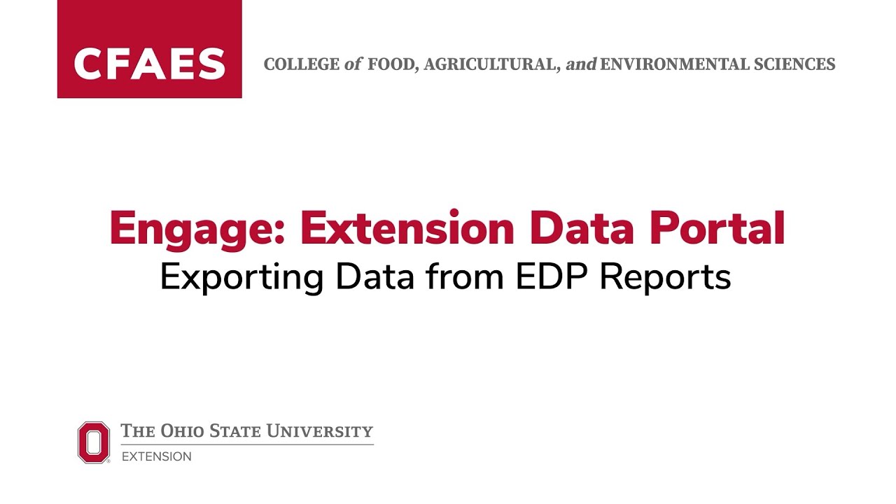 Engage: Exporting Data from EDP Reports - YouTube