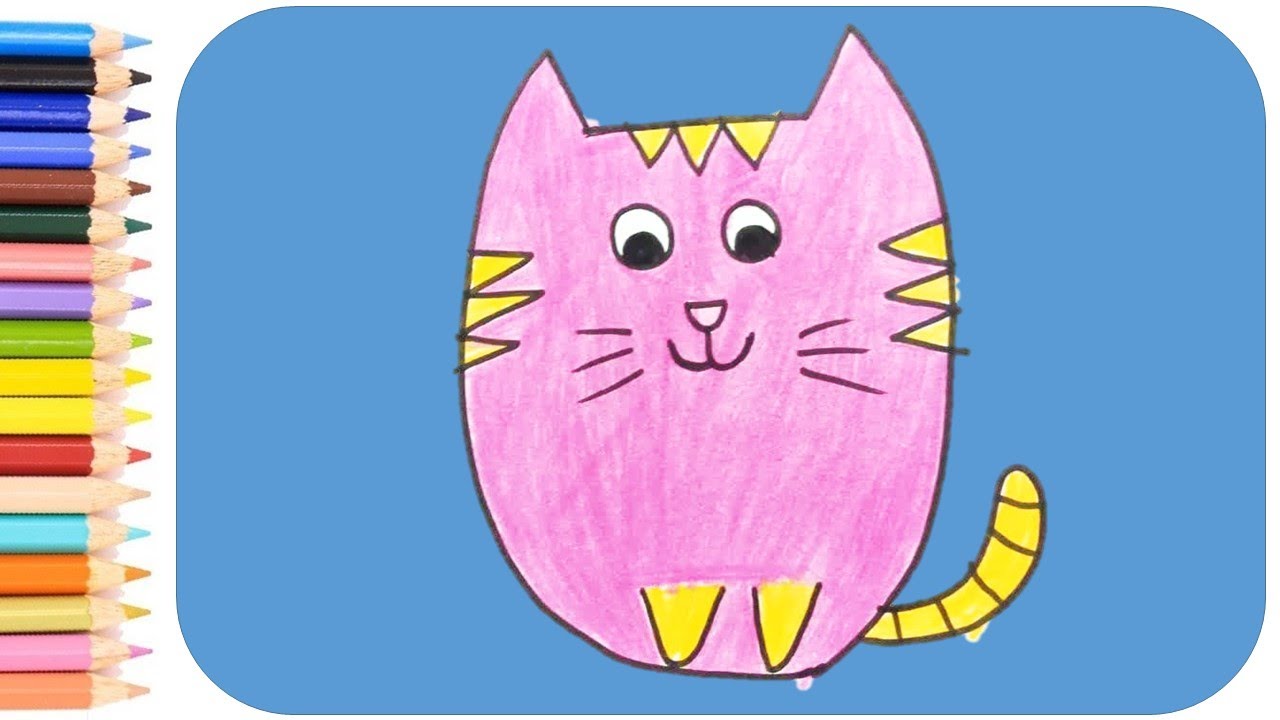 cat pinting|Simple cat drawing|Cat drawing tutorial|Animal drawing|easy ...