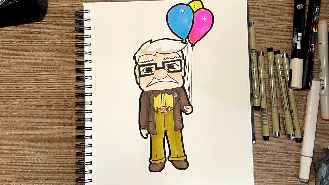 How To Draw Carl Fredricksen From Up - YouTube