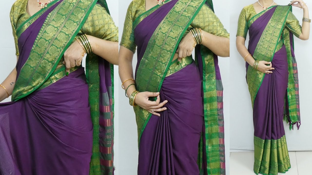 Perfect saree draping for wedding & functions | Very easy way to drape ...