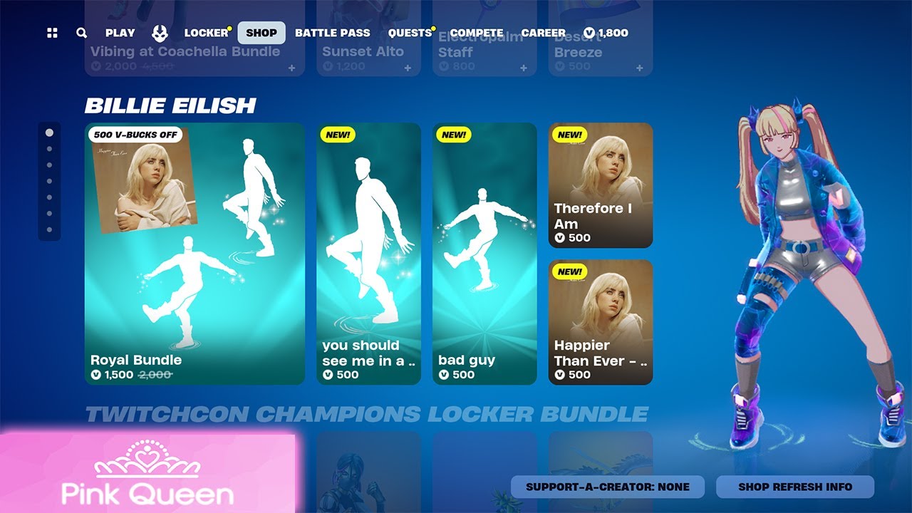 Item Shop [23rd April 2024] *NEW* Billie Eilish Emotes & Festival Pass ...