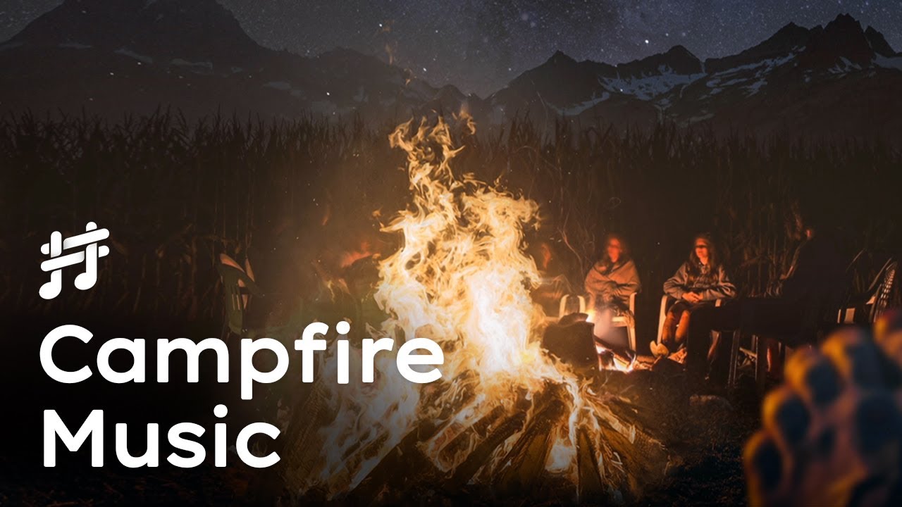 Campfire Soothing Music - Calm Jazz Music with Crickets & Crackling ...