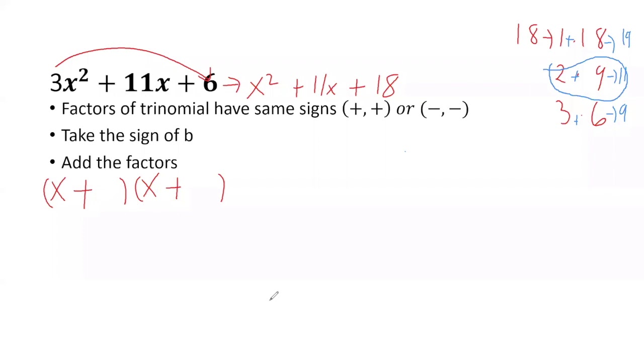 Factoring Quadratics with the "+C" Method - YouTube