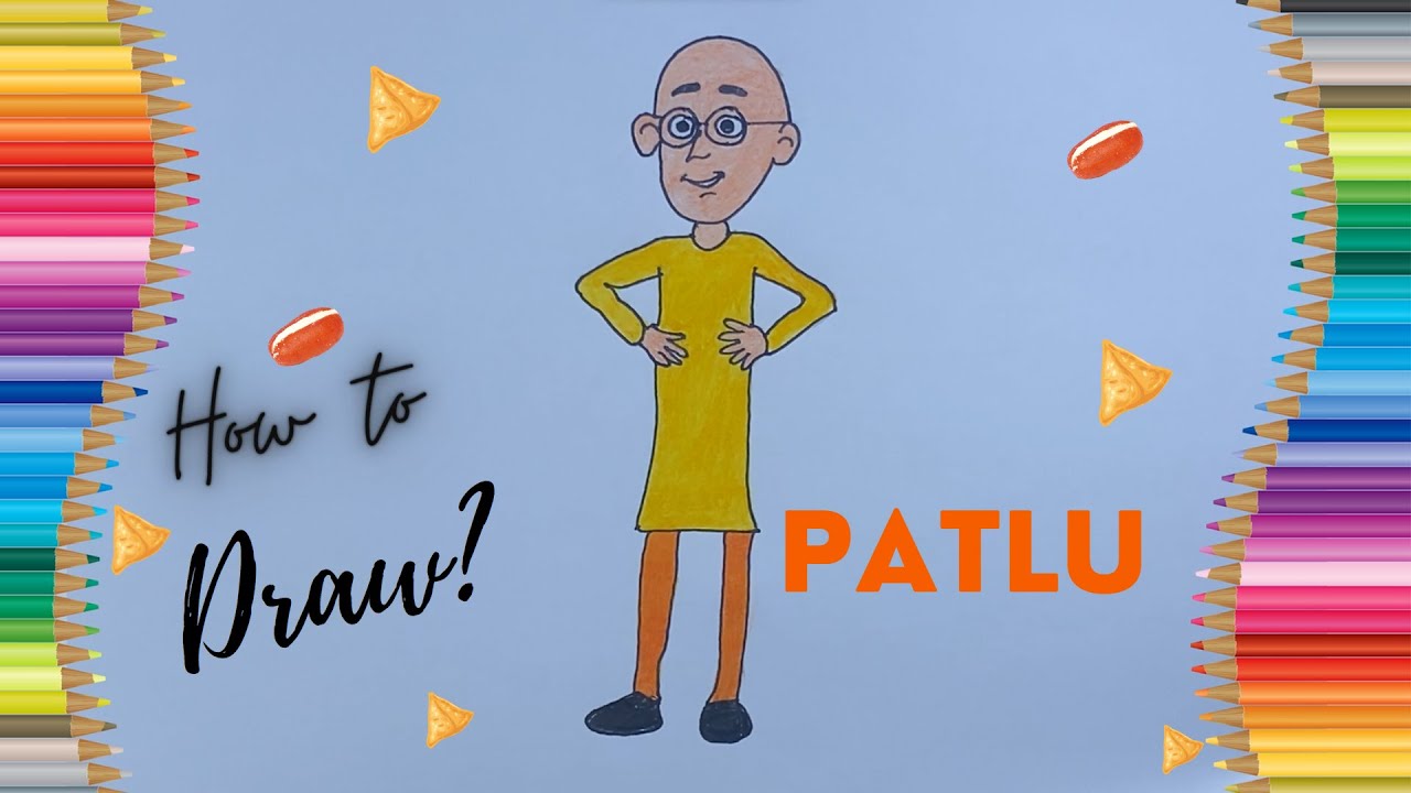 How to draw Patlu ? || Motu Patlu cartoon drawing || Kids cartoon ...