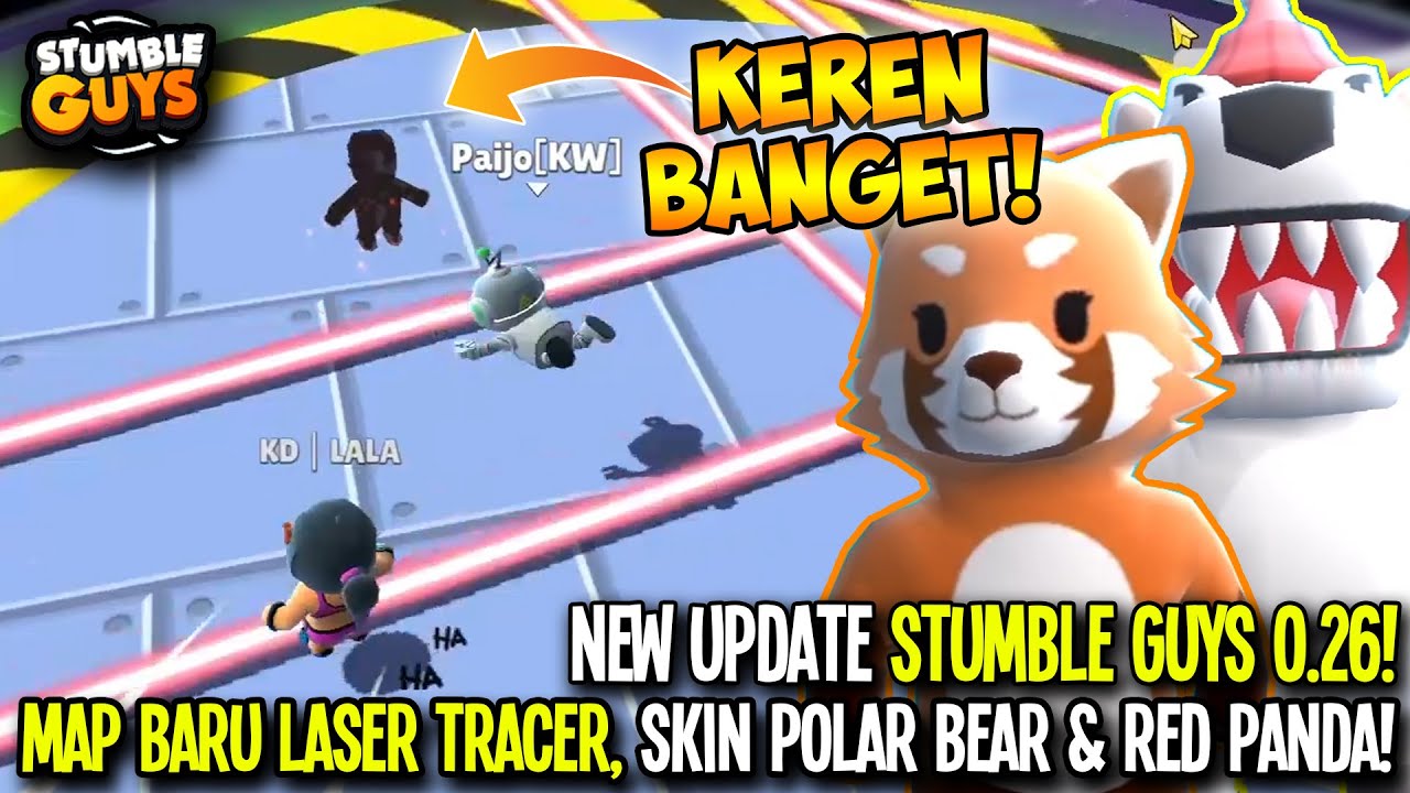 NEW UPDATE Stumble Guys 0.26 Map Laser Tracer, SKIN Polar Bear & Red ...