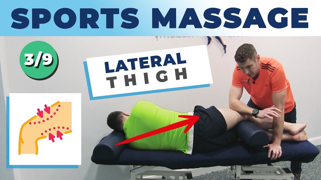 Sports Massage Tutorial - Lateral Thigh Soft Tissue Mobilization For Knee Injuries + Hamstring ...