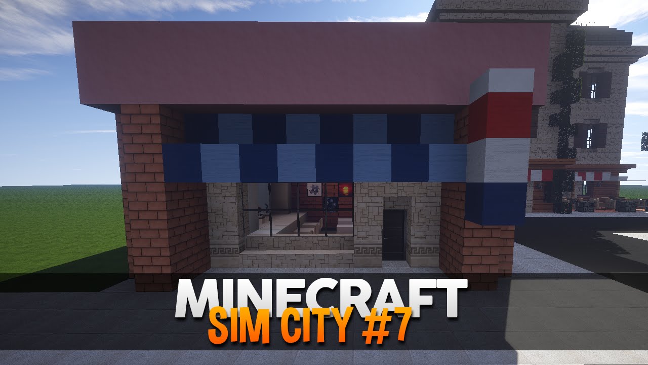 Minecraft SimCity #7: A Barbearia! (Construção e Decoração) - YouTube