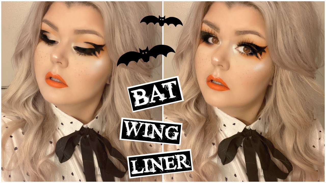 My Attempt At Bat Wing Liner 🦇 Halloween Inspired Makeup Tutorial - YouTube