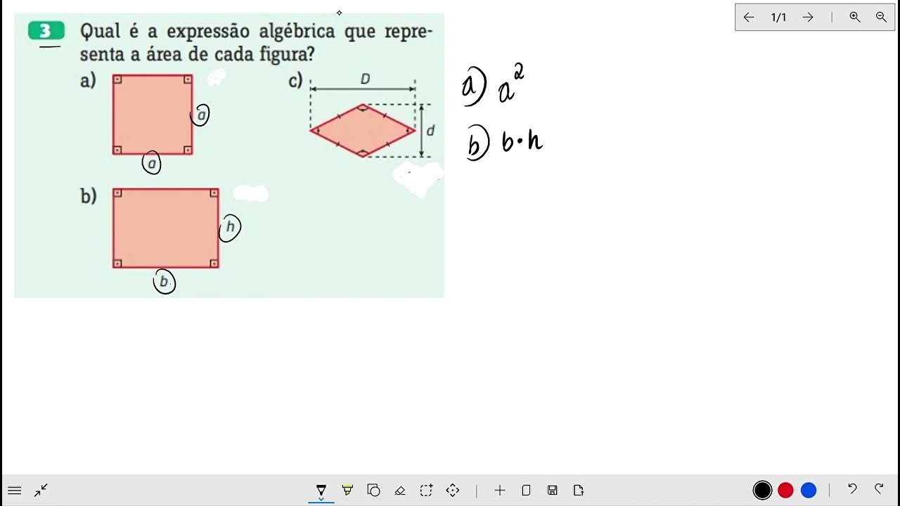 3 Qual é A Expressão Algébrica Que Representa A área De Cada Figura