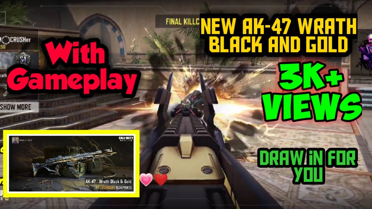 NEW AK-47 WRATH BLACK AND GOLD LEGENDARY SKIN DRAW IN FOR YOU SECTION ...