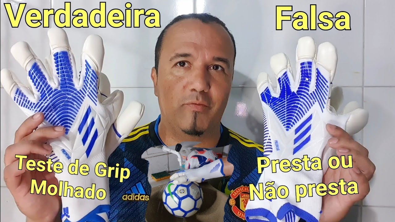 FALSA X ORIGINAL | Teste de Grip Molhado Luva ADIDAS PREDATOR PRO ...