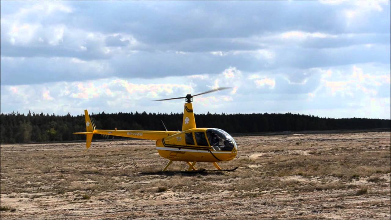 Robinson R44 Helicopter start and take off - YouTube