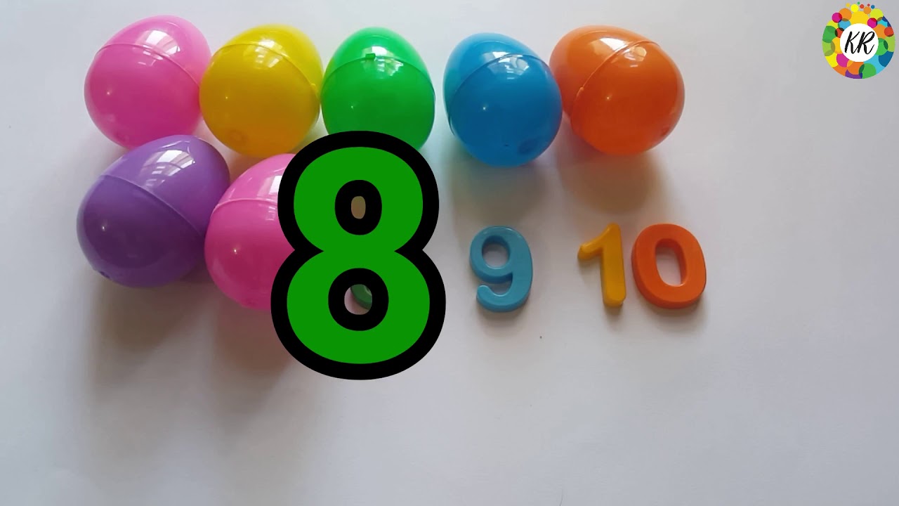 reverse counting 20 to 1ounting With Colorful Eggs From 10 to 1 - YouTube
