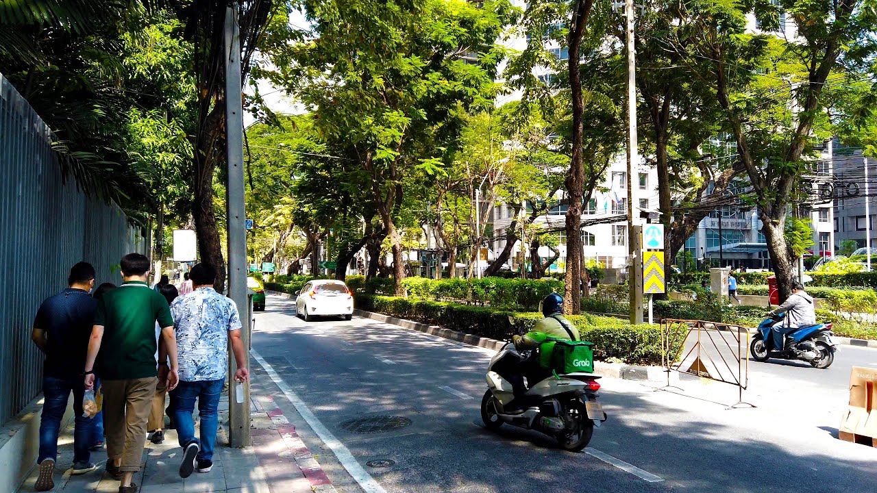 【4K】Bangkok Walk along Wireless Road Thailand 2021 ワイヤレス道路 バンコク タイ ...