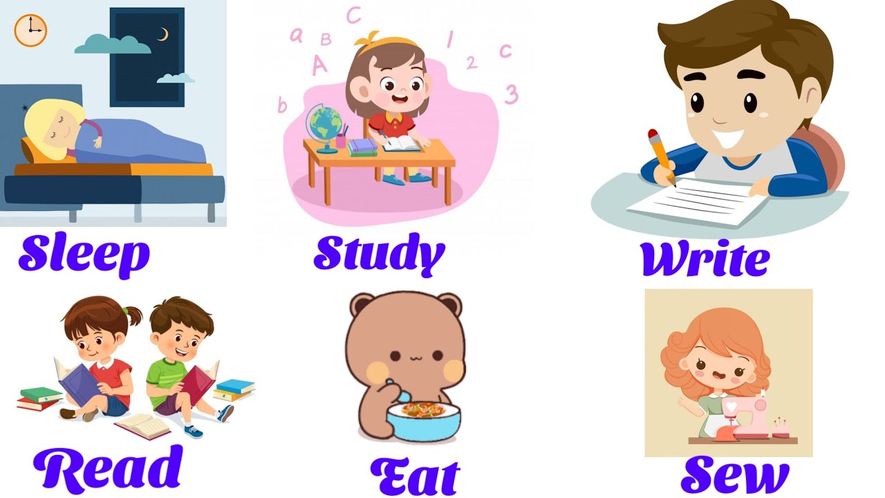 Action Verbs For Everyday Life | Action Verbs | Basic English ...