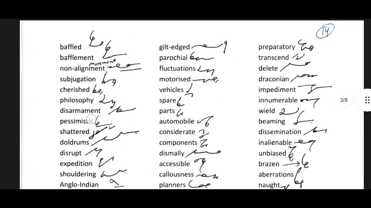 #words practice of volume 14, transcribed in Gregg Shorthand. - YouTube