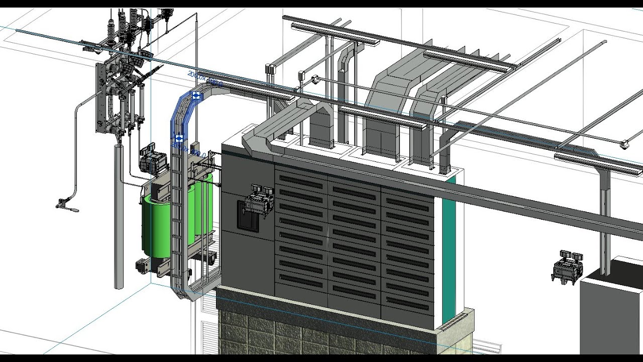 Modelo BIM Subestação Abrigada 300kVA #Revit #BIM #Elétrica #Substation ...