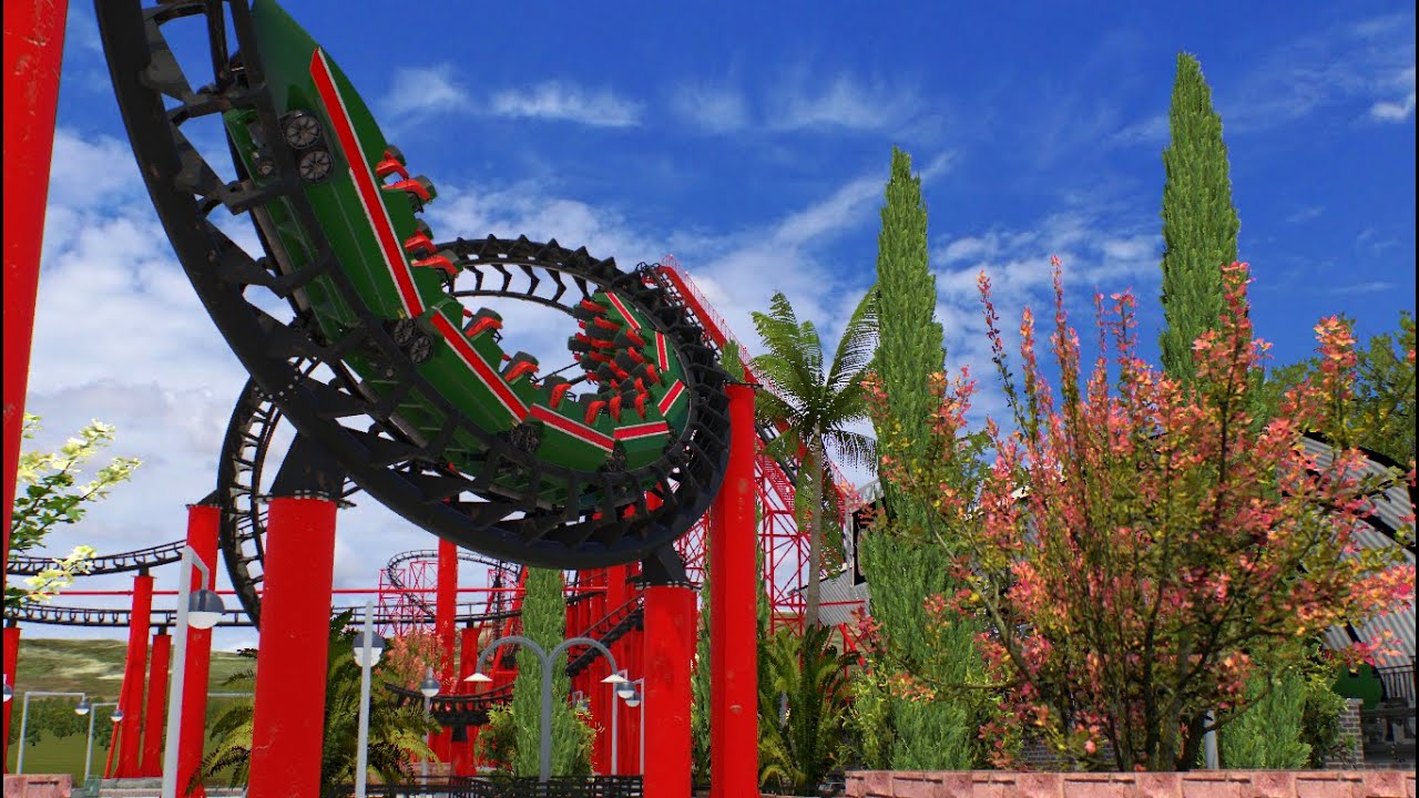 Arrow Mega looper - Corkscrew - Nolimits 2 - YouTube