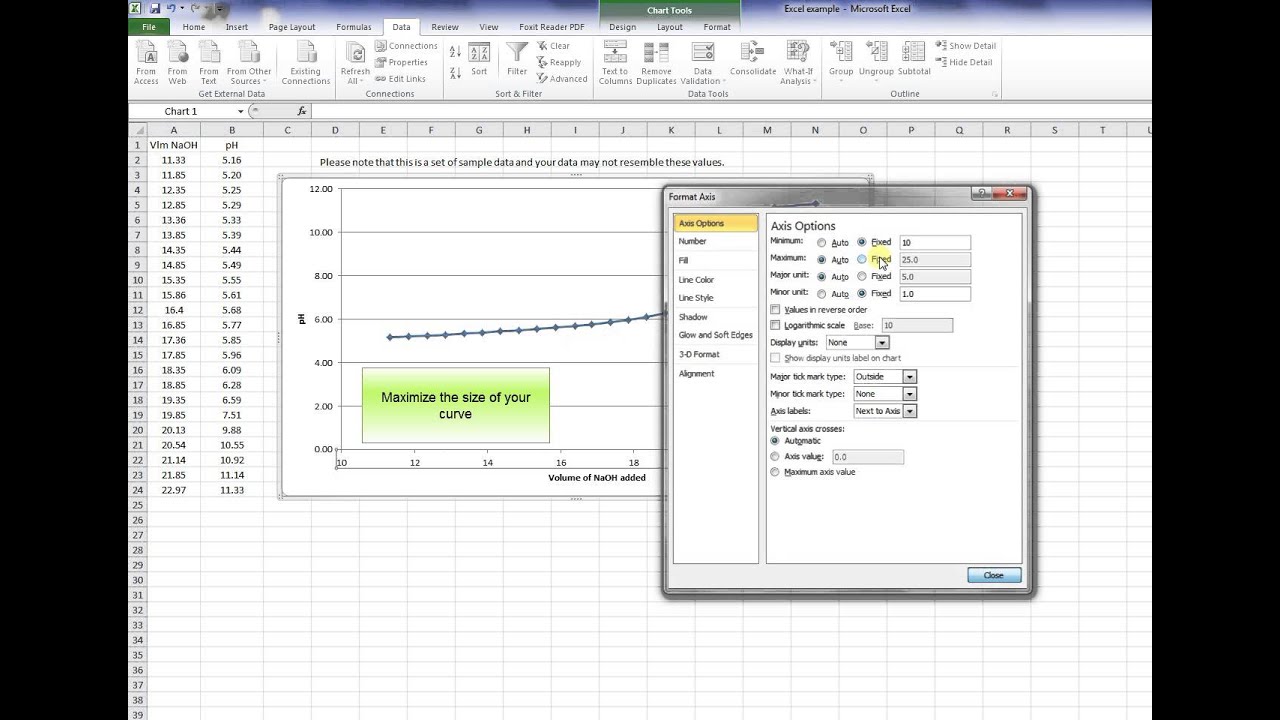 Excel Titration Curve YouTube Excel Titration Curve YouTube