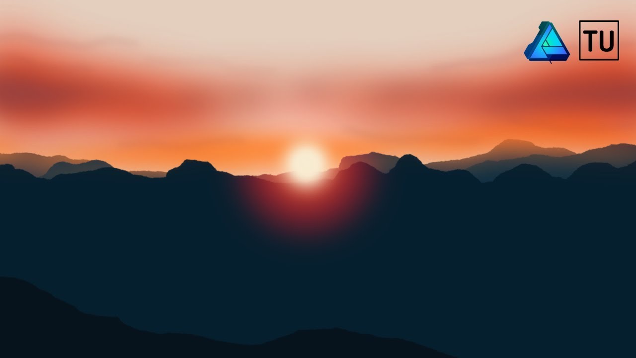Sunset Vector Illustration - Affinity Designer - YouTube