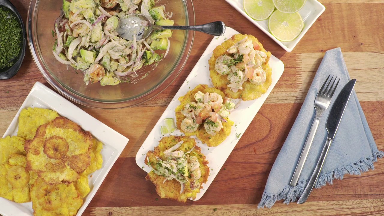 Patacones con Camarón y Aguacate - Recetas Metro. - YouTube
