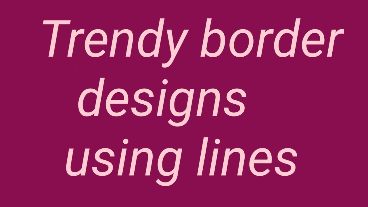 Trendy border designs using lines || latest side border muggulu ...