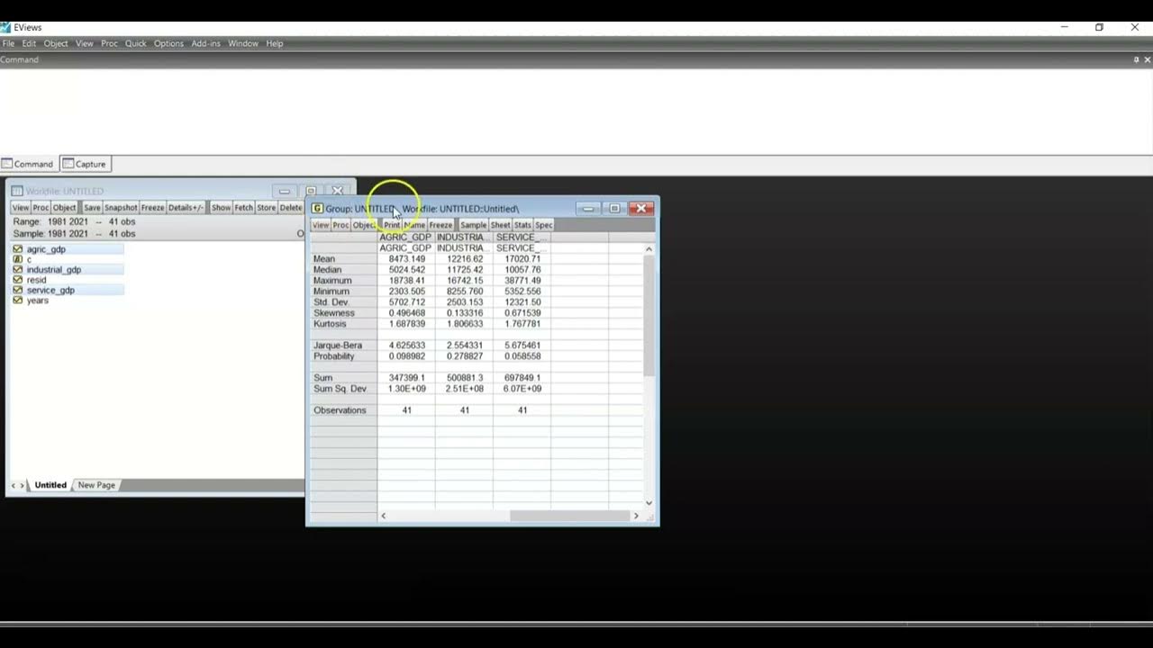 How to conduct and interpret descriptive statistics on EVIEWS# ...