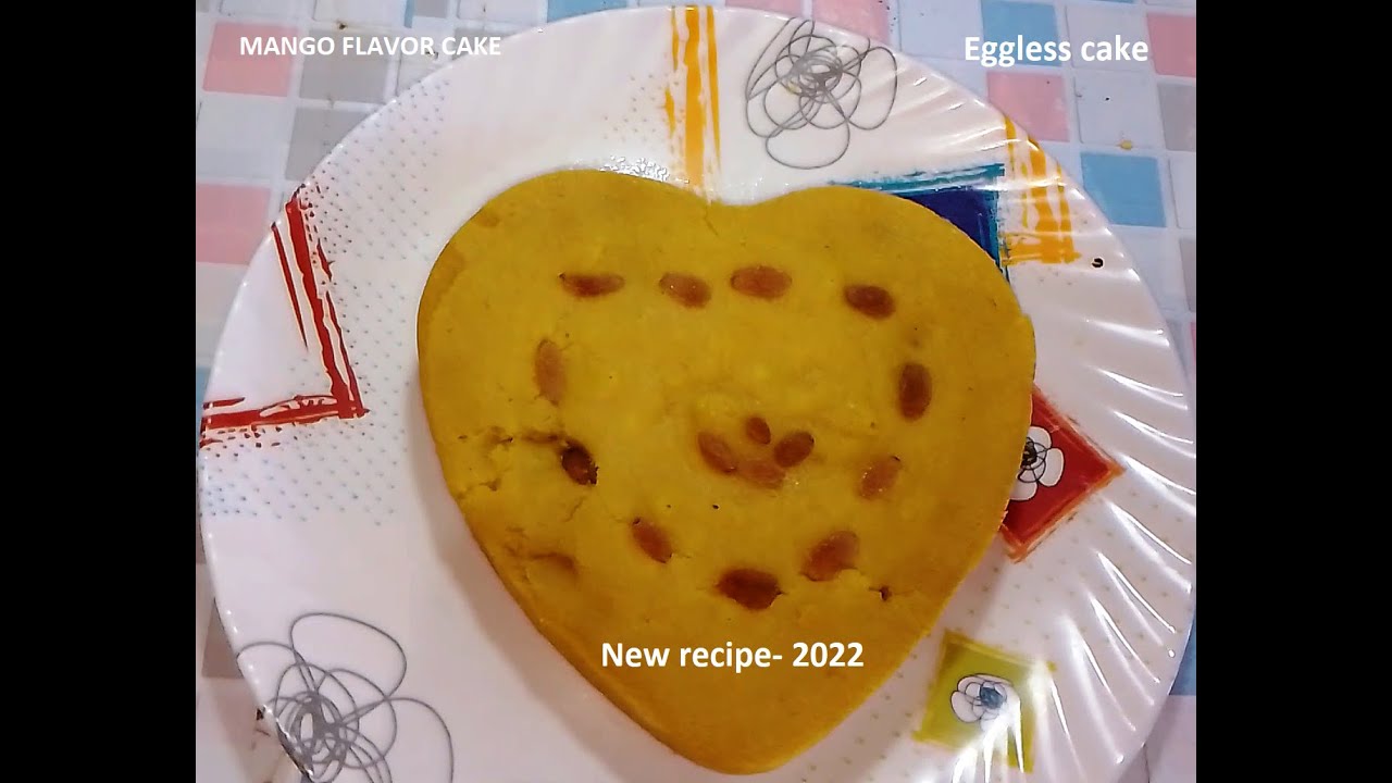 mango flavor cake with rawa#मैंगो सूजी केक रेसिपी# # एग्गलेस सूजी मैंगो ...