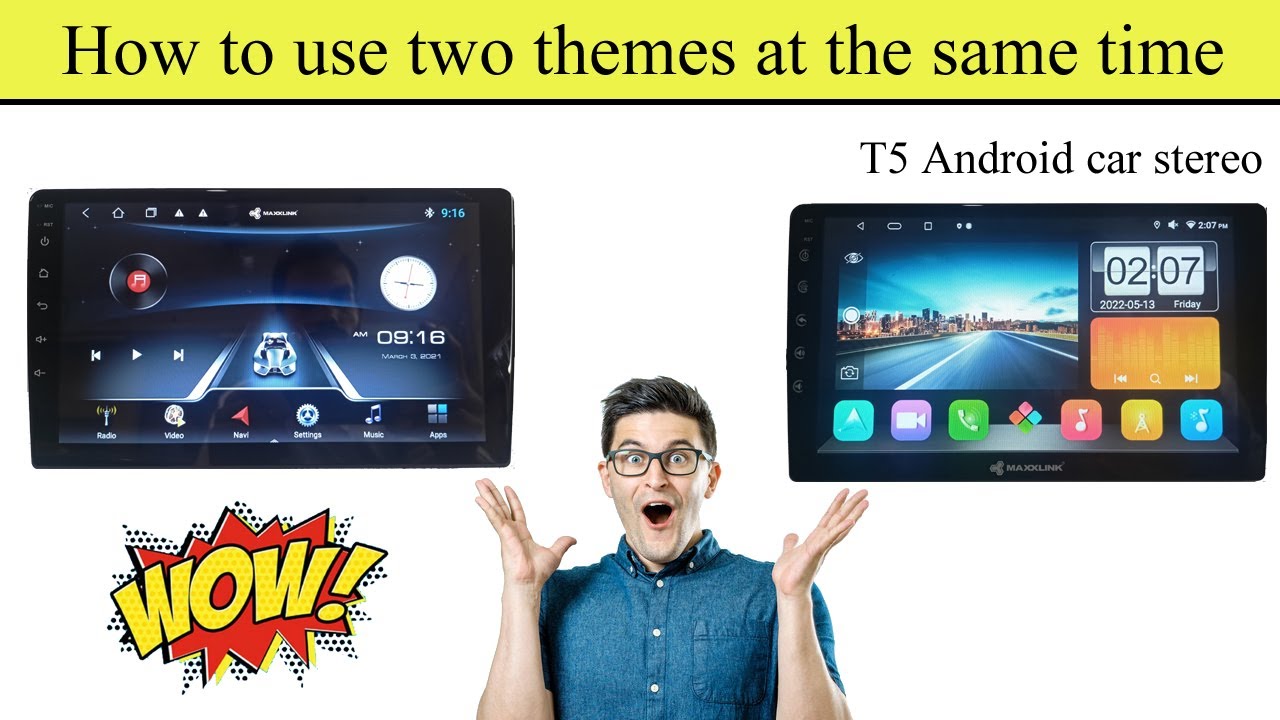 Use two themes at the same time in T5 Android car stereo. - YouTube