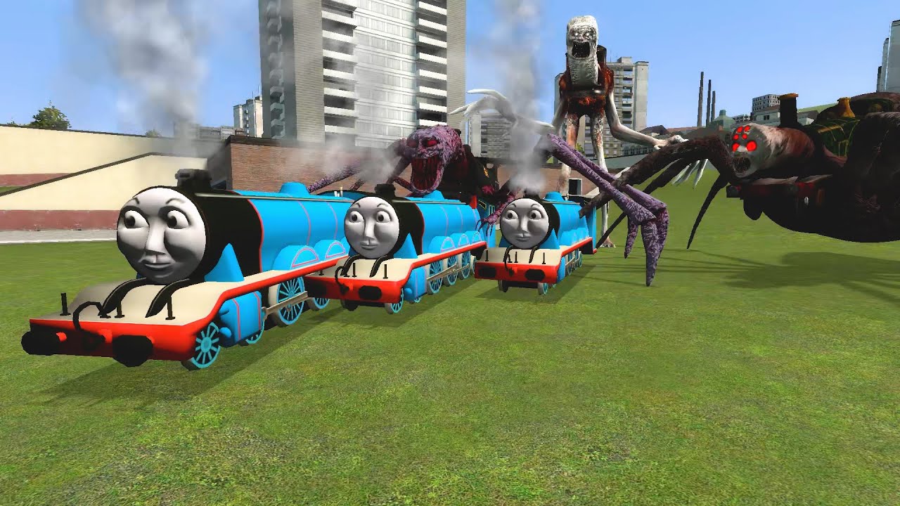 Building A Thomas Train Chase By New Updated Cursed Spider Thomas and ...