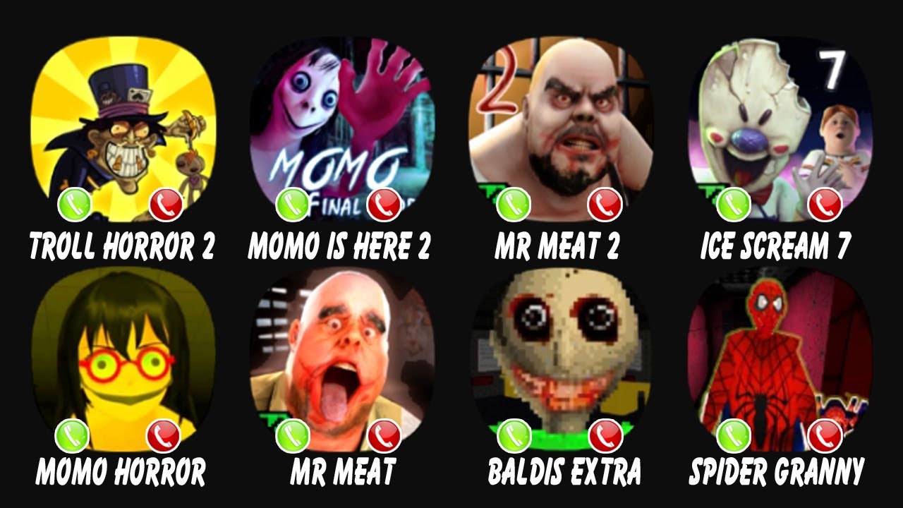Troll Quest Horror 2, Momo Is Here 2, Mr Meat 2, Ice Scream 7, Momo ...