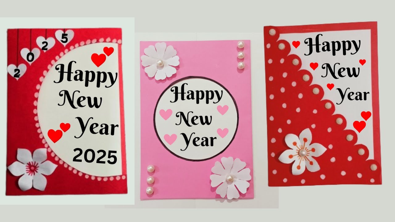 3 Easy & Beautiful New Year Greeting Card | How To Make Happy New Year ...