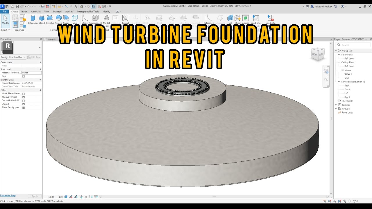 Wind Turbine Foundation in Revit - YouTube