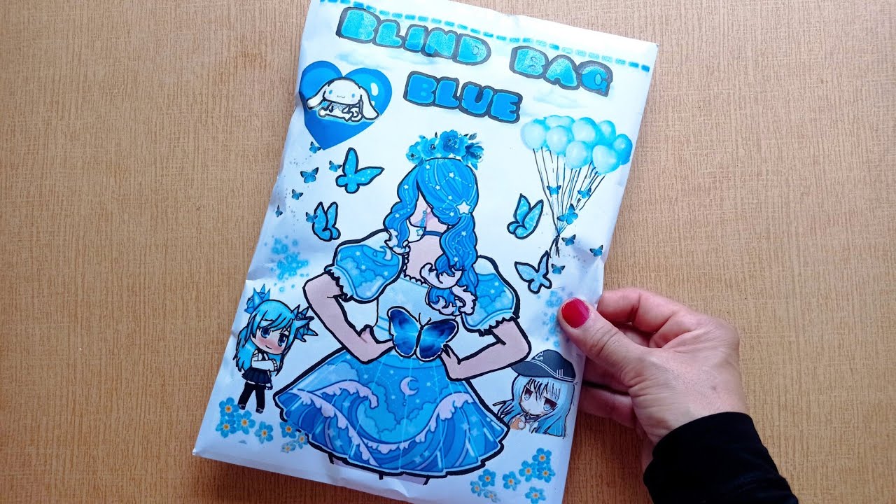 🎁Blind Bag Paper 🎁 Blue 💜 ASMR 💜 satisfying unboxing blind bag - YouTube