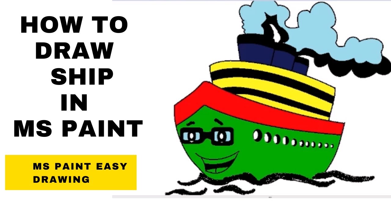How to Draw a Ship Step by Step in MS Paint - YouTube