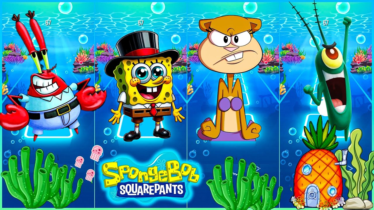 🎵 Mr. Krabs vs SpongeBob vs Sandy vs Plancton! Tiles Hop EDM Rush ...