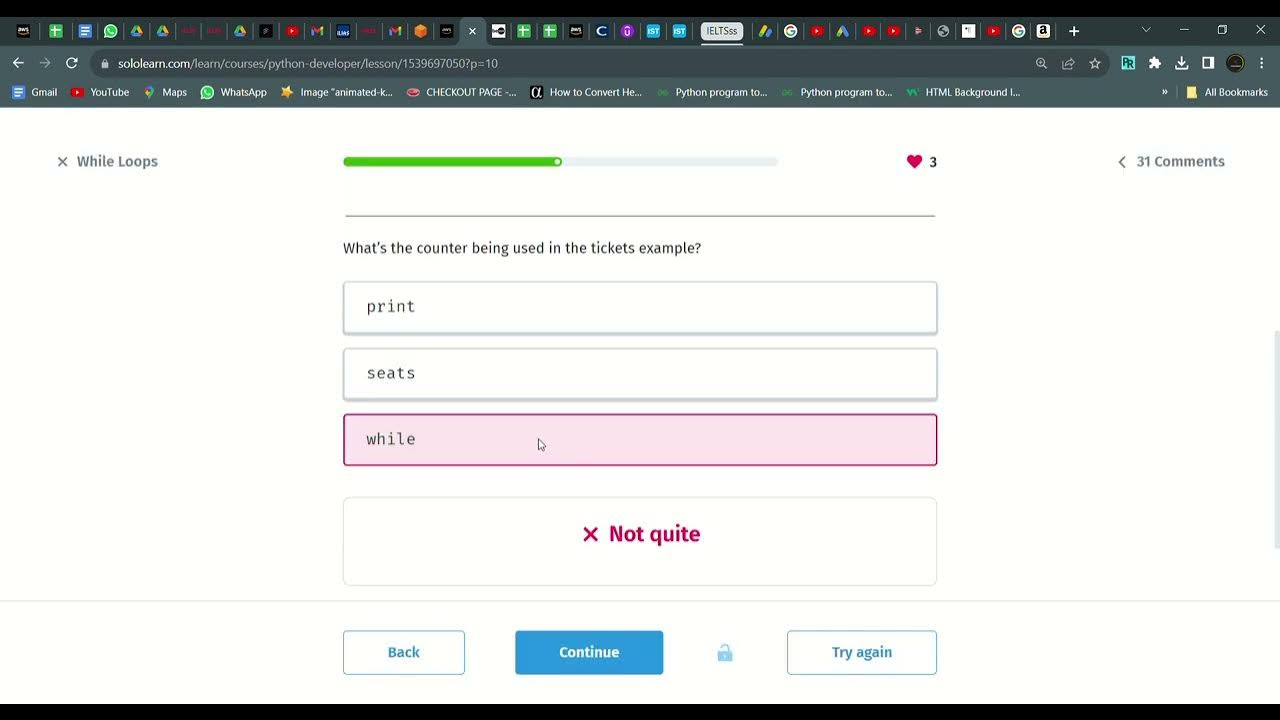 41 While Loops Python Developer Sololearn Youtube