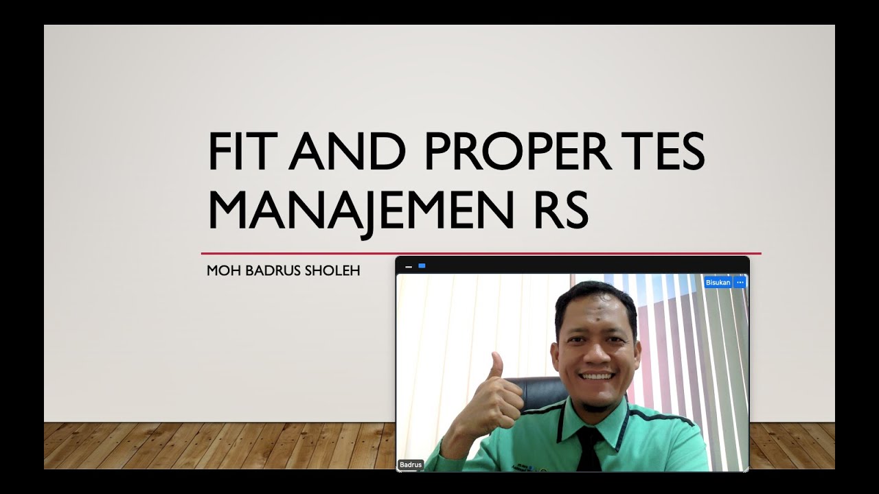 fit and proper tes Manajemen RS - YouTube