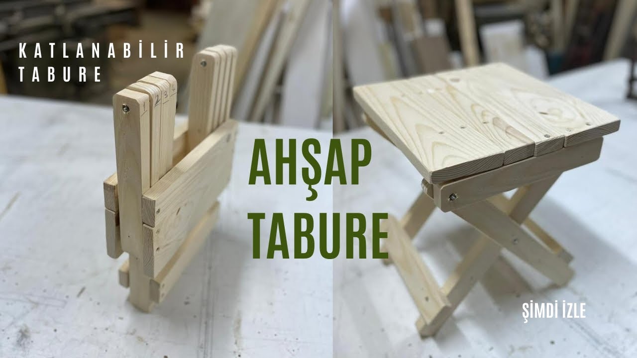 Katlanır tabure yapımı / ahşap tabure yapımı / folding stool ...