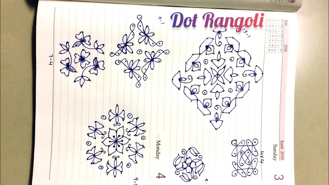 Rangoli with dots #9 dots rangoli #easy 15 dot kolam #simple 7 dot ...