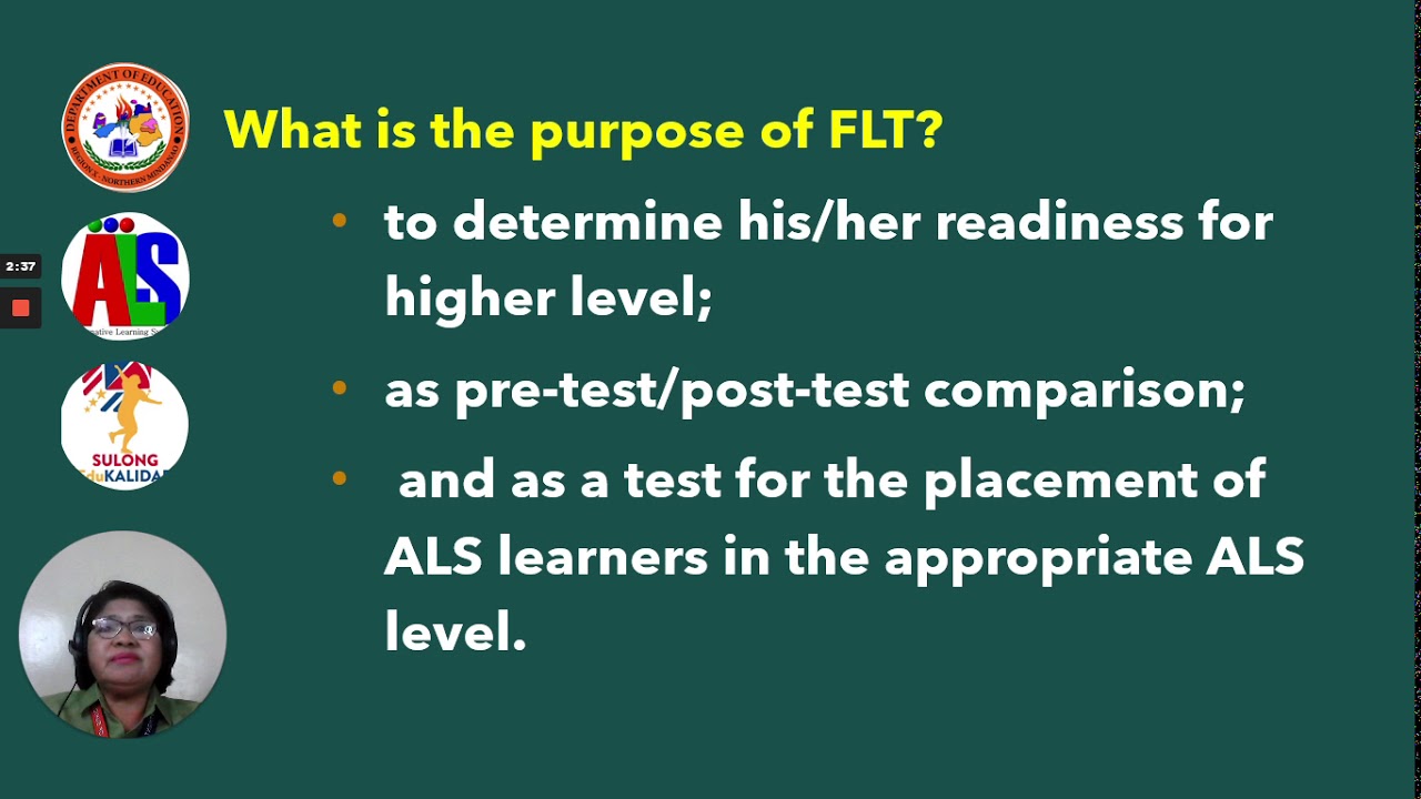 ALS REGION X - FUNCTIONAL LITERACY TEST (FLT) - MARLYN T. CARAECLE ...